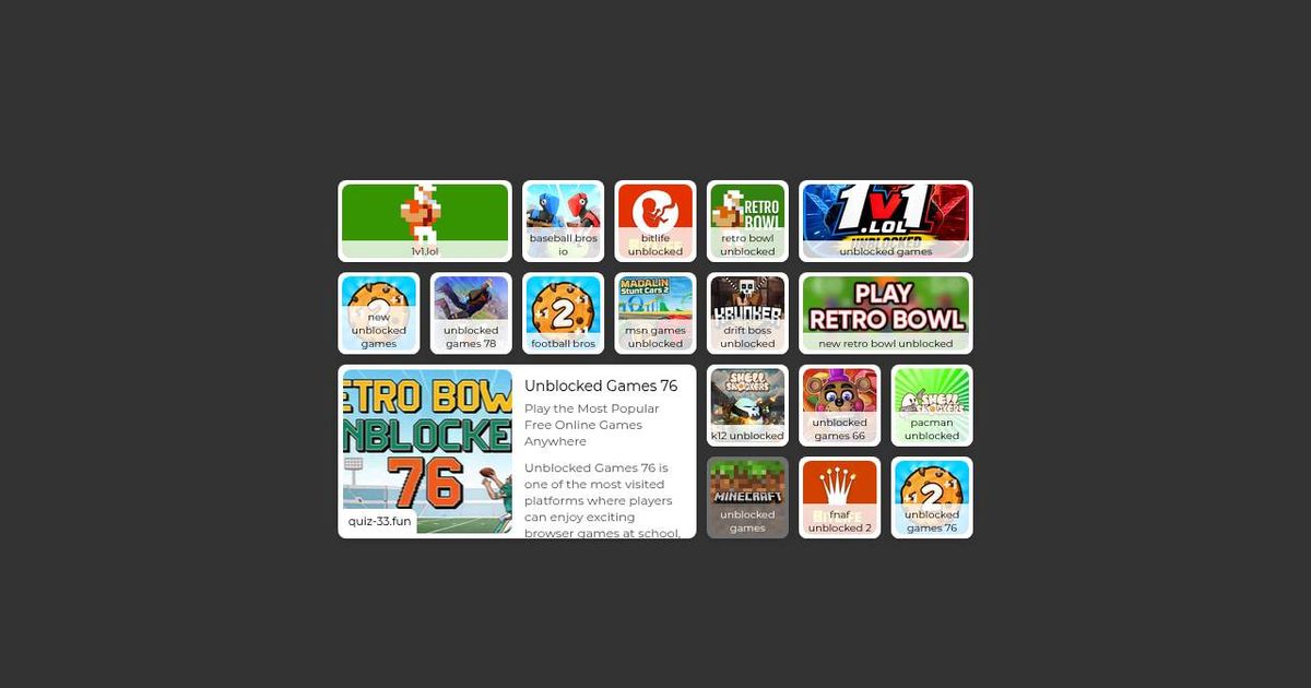 New Unblocked Games 76 - Symbaloo Library